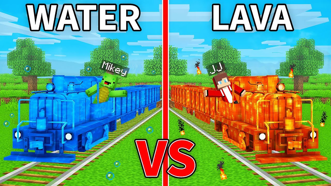 JJ's LAVA Train vs Mikey's WATER Train ELEMENTAL Build Battle in Minecraft - Maizen - Minecraft ...