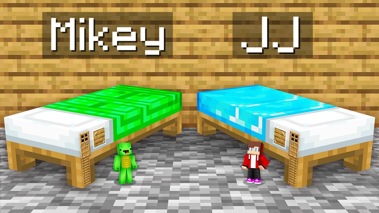 Mikey Emerald vs JJ Diamond HOUSE INSIDE BED Survival Battle in Minecraft (Maizen) - Minecraft ...