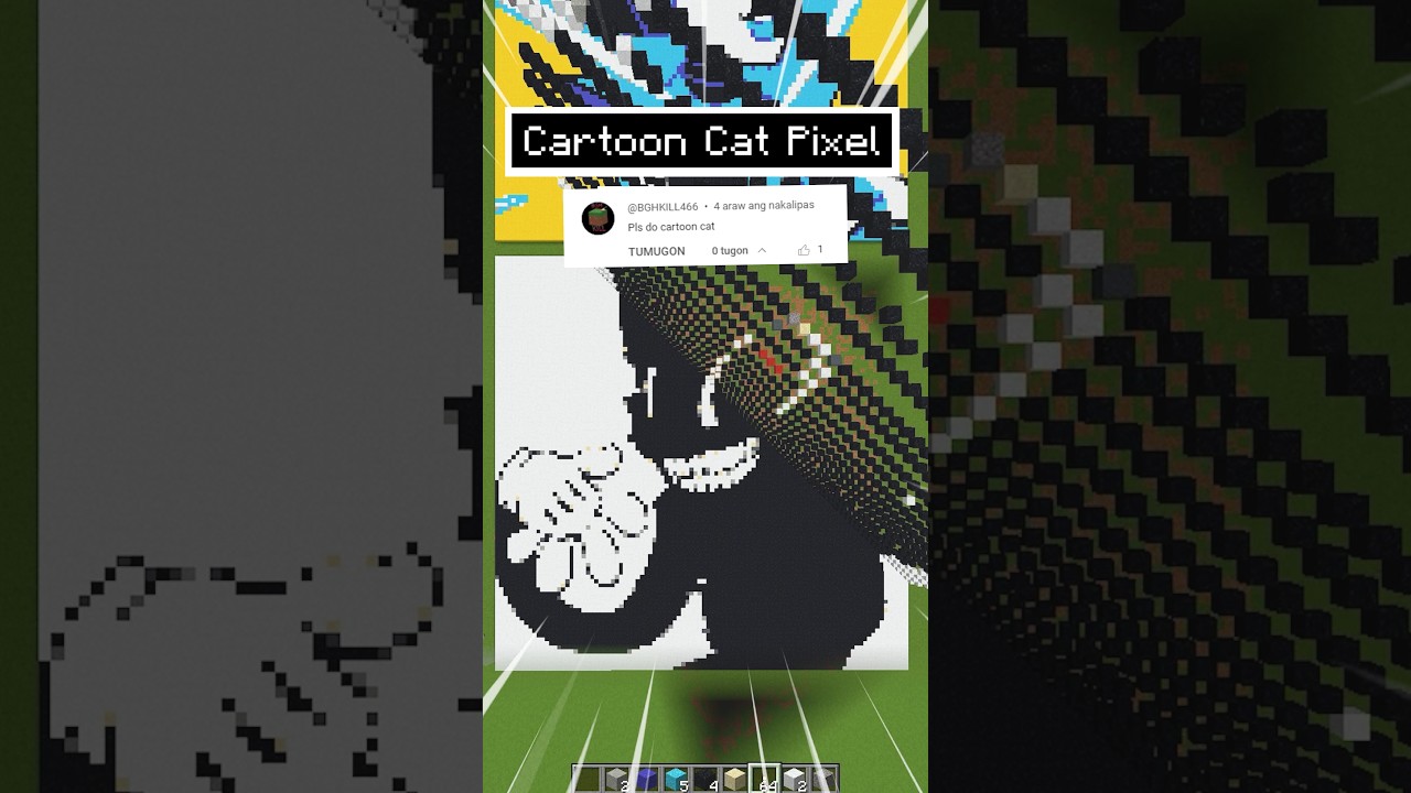 Minecraft Satisfying Cartoon Cat Pixel Sand Art Fall #shorts #minecraft ...