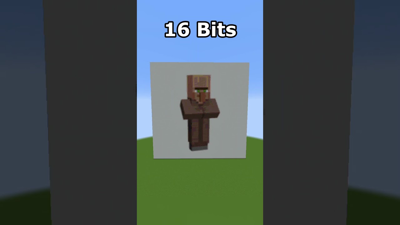 Minecraft Villager 1 bit 2 bits 4 bits 8 bits 16 bits 32 bits 64 bits 128 Bits #shorts ...