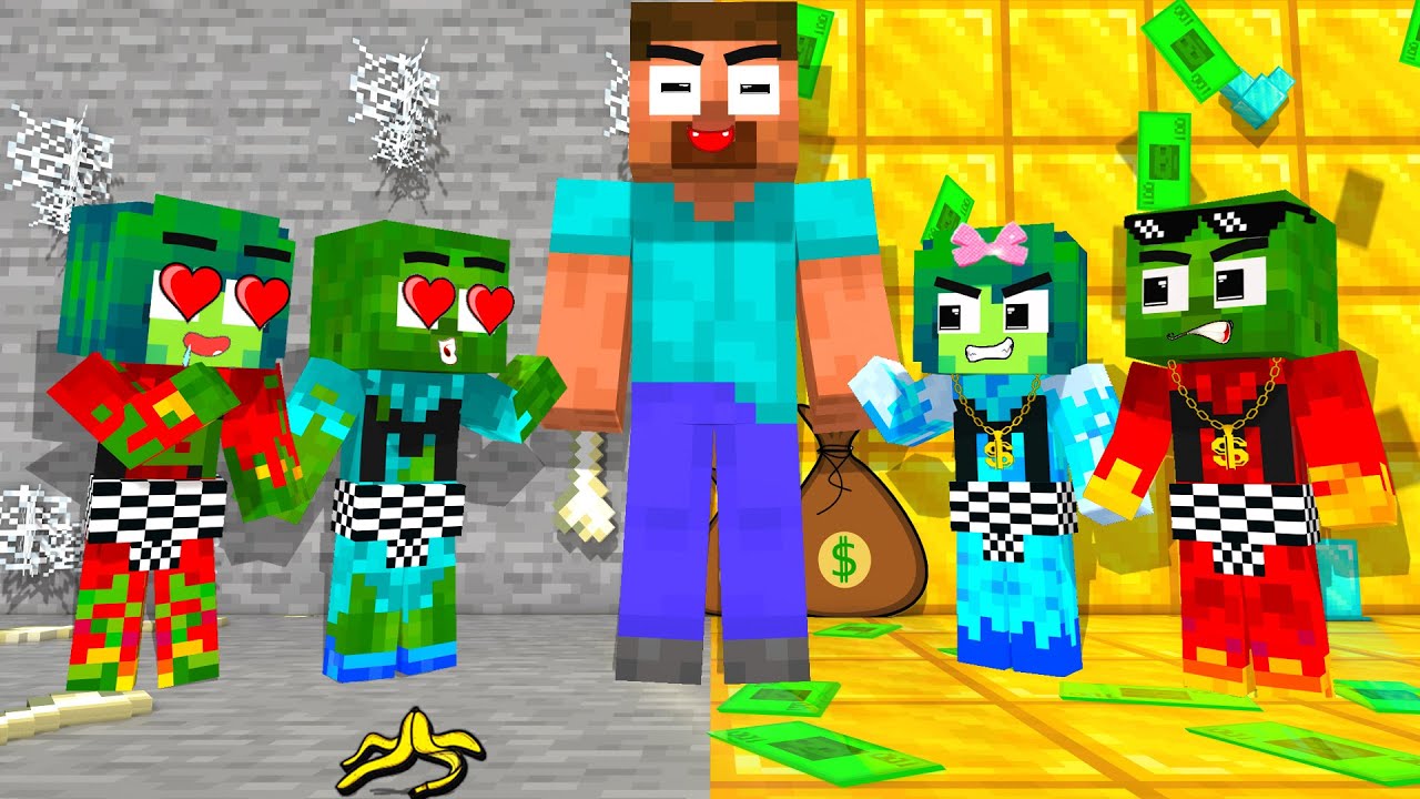 Monster School : Zombie x Squid Game RICH vs POOR FRIENDS - Minecraft ...