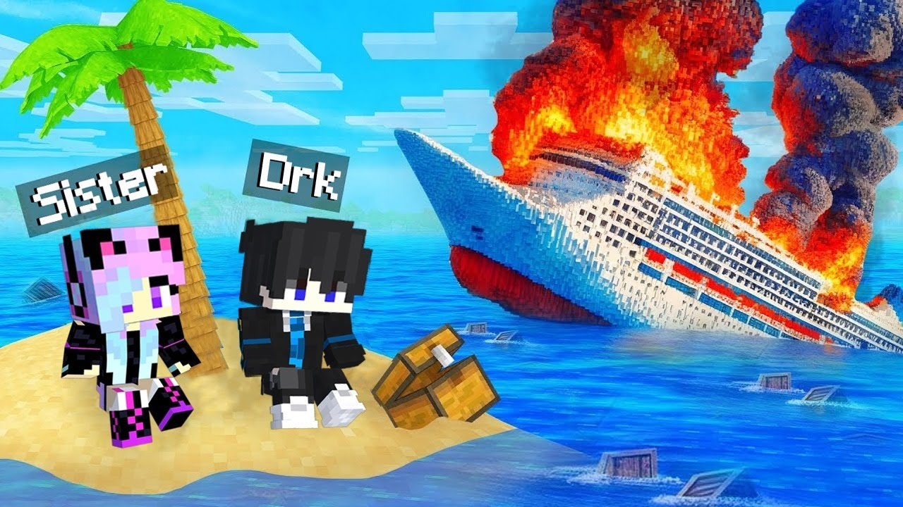 Survive The Cruise Ship CRASH on Desert Island in Minecraft ...