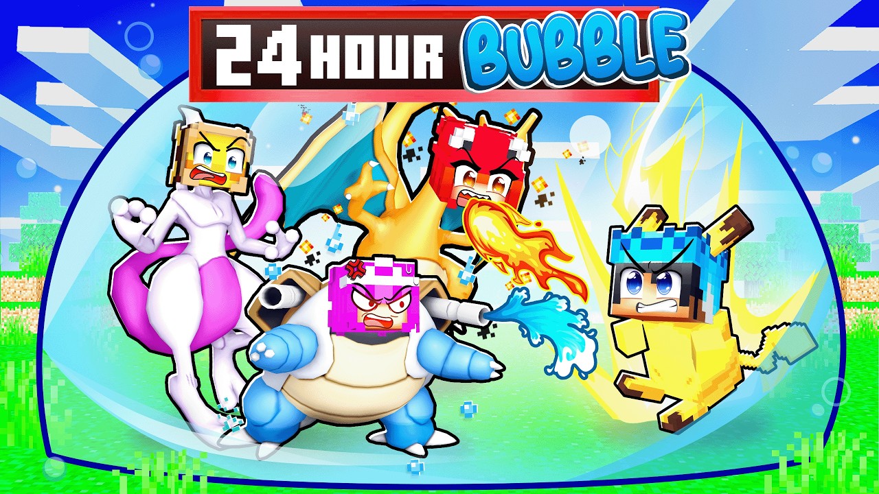 TRAPPED In A POKEMON ONLY BUBBLE in Minecraft! - Minecraft videos