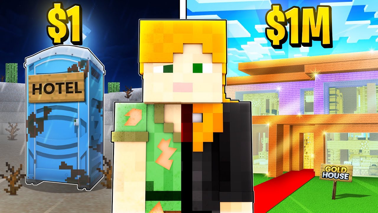 TURNING $1 HOTEL Into $10,000,000 HOTEL | MINECRAFT - Minecraft videos