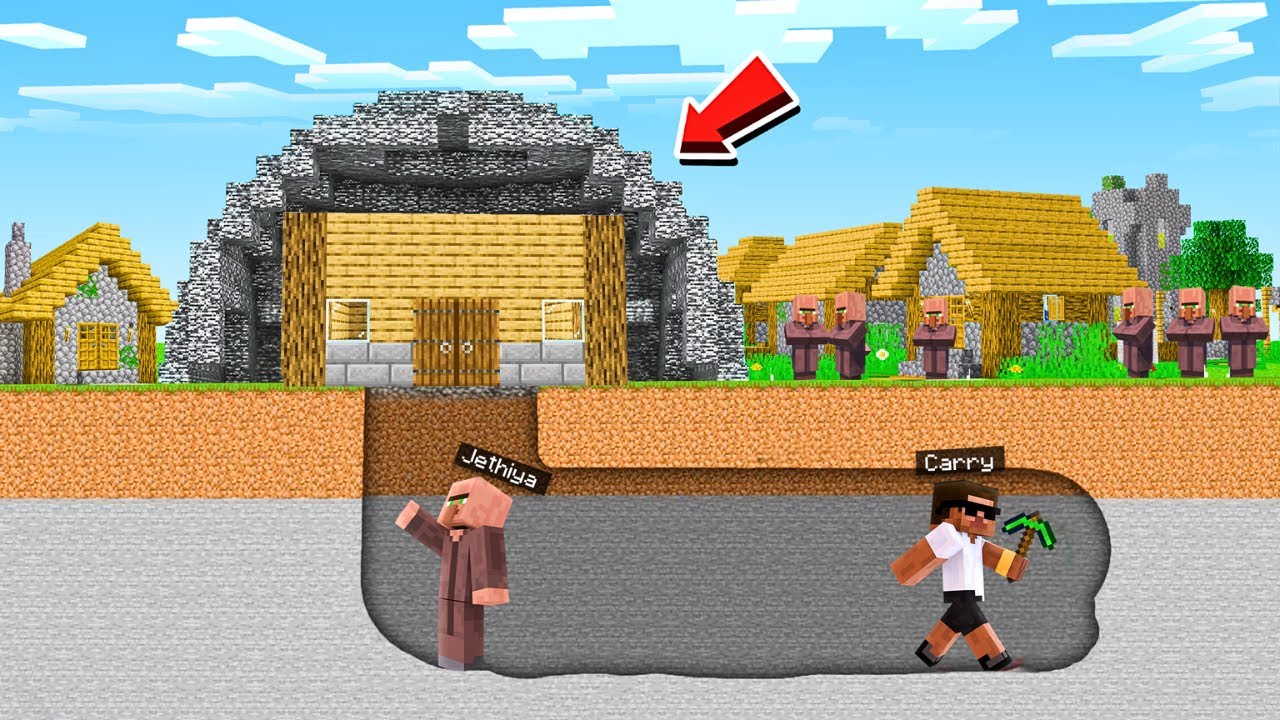 Villagers Trapped My House Inside Bedrock in Minecraft | So Can I ...