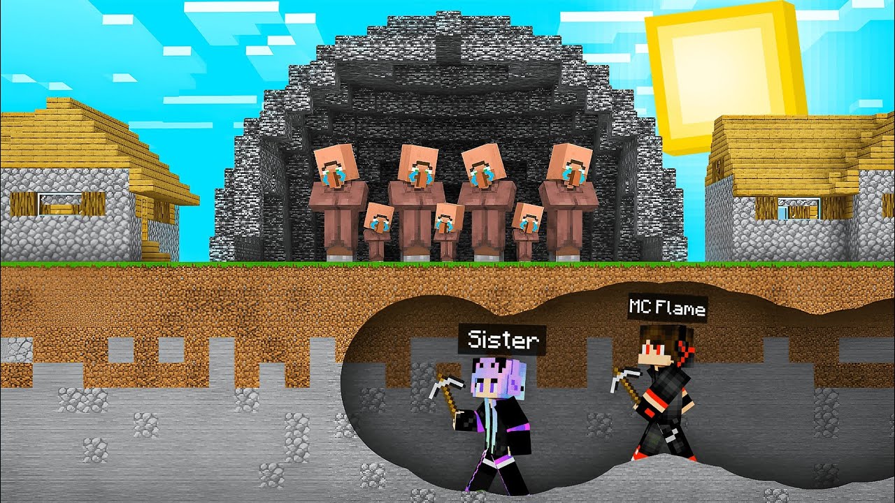 We Rescue villagers from Bedrock Trap in minecraft - Minecraft videos