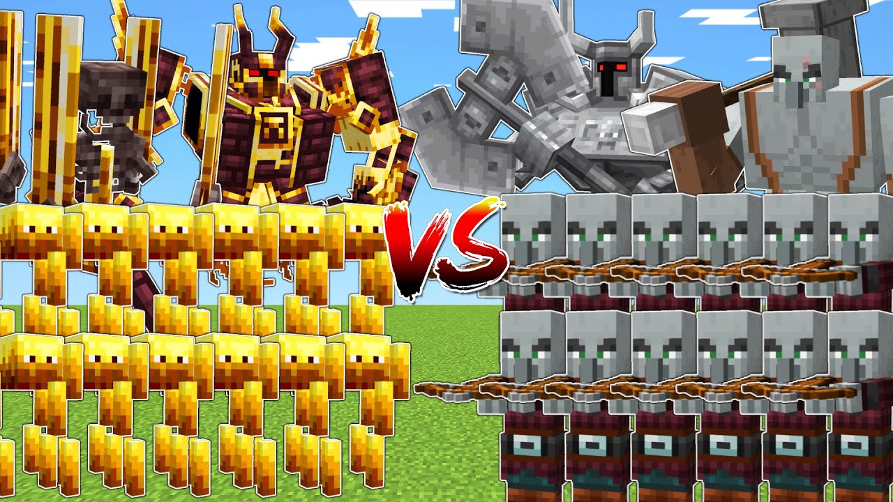 BLAZES vs PILLAGER ARMY - Minecraft videos