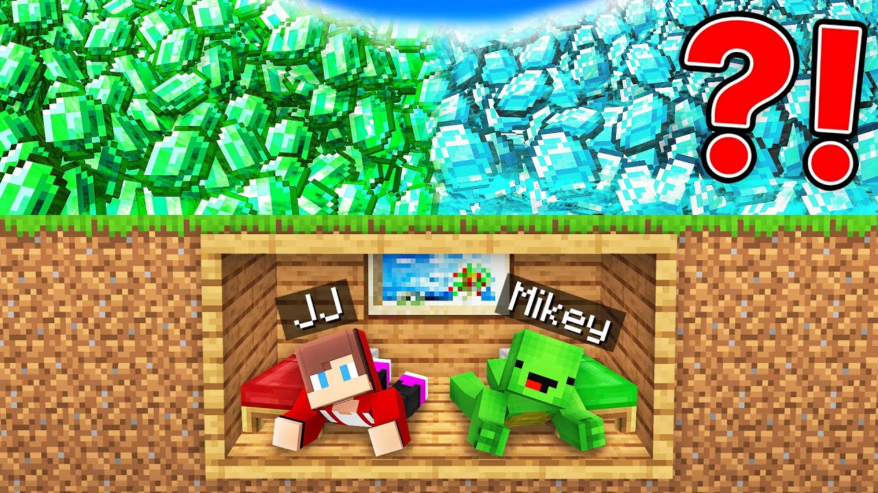 EMERALD & DIAMOND TSUNAMI vs JJ and Mikey Doomsday Bunker in Minecraft (Maizen) - Minecraft videos