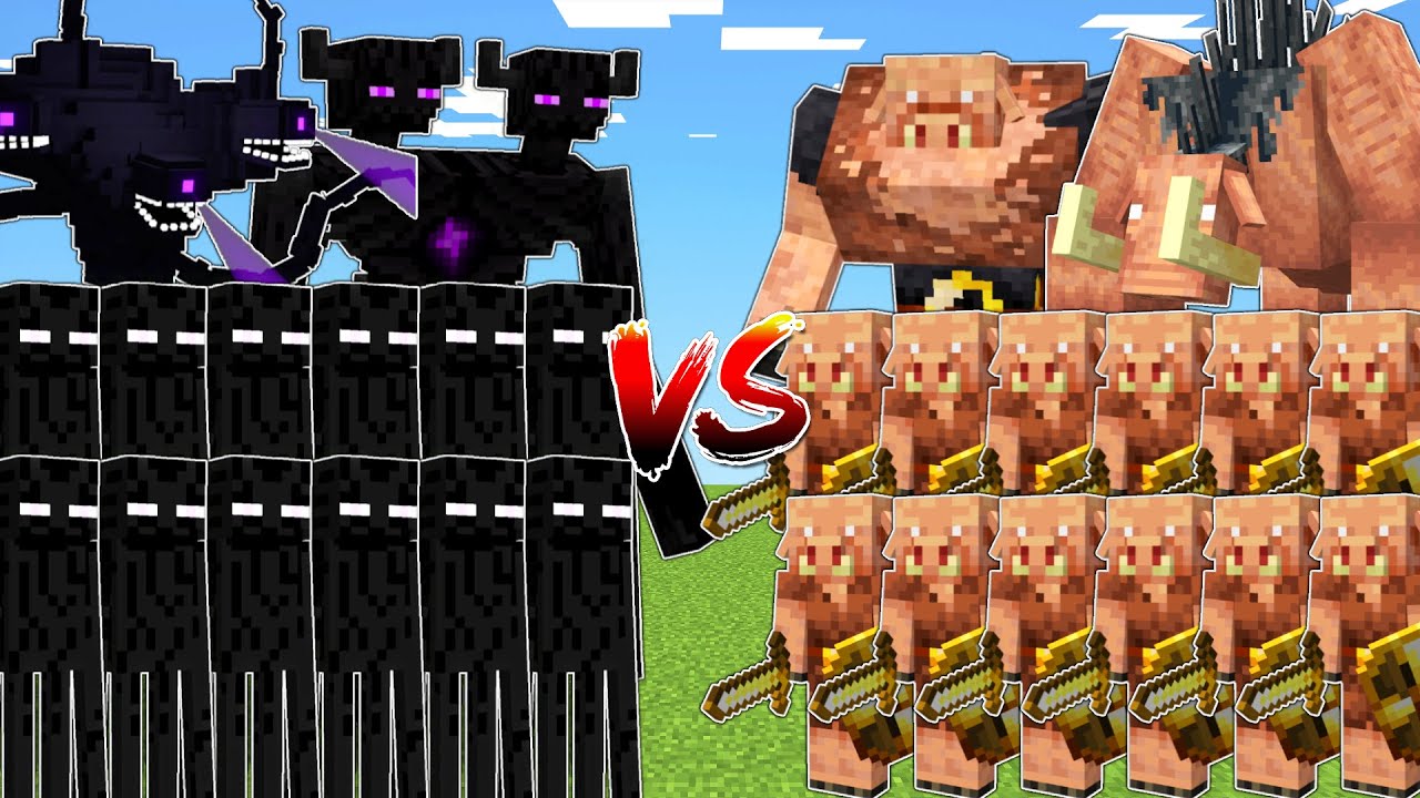 ENDERMEN vs PIGLIN ARMY - Minecraft videos