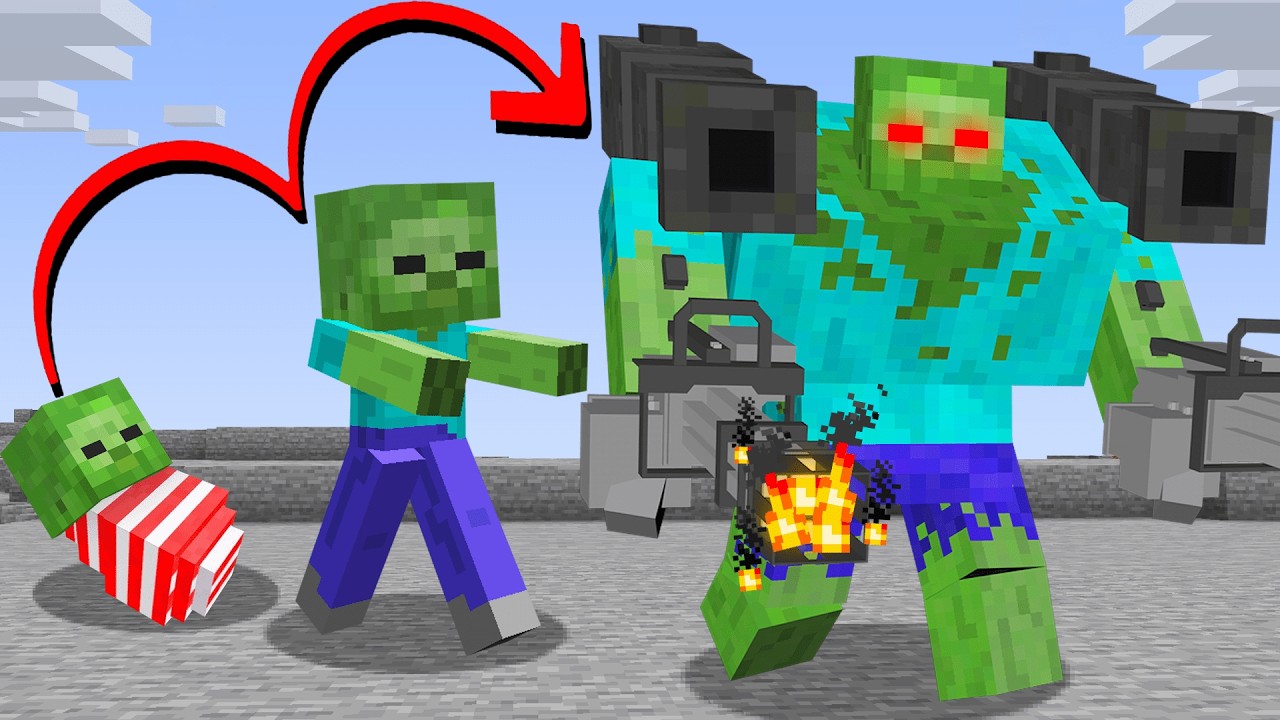 Evolving MUTANT ZOMBIE to GOD ZOMBIE in Minecraft - Minecraft videos