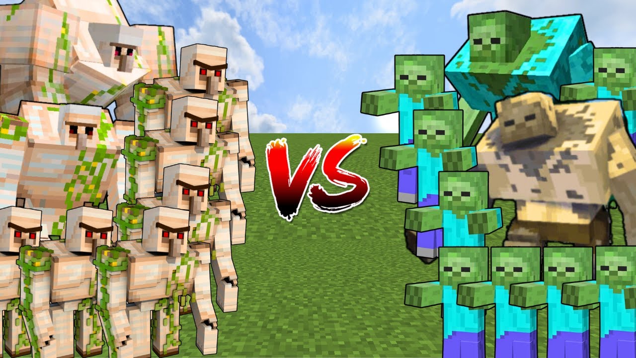 GOLEMS vs ZOMBIES | Minecraft Mob Battle - Minecraft videos