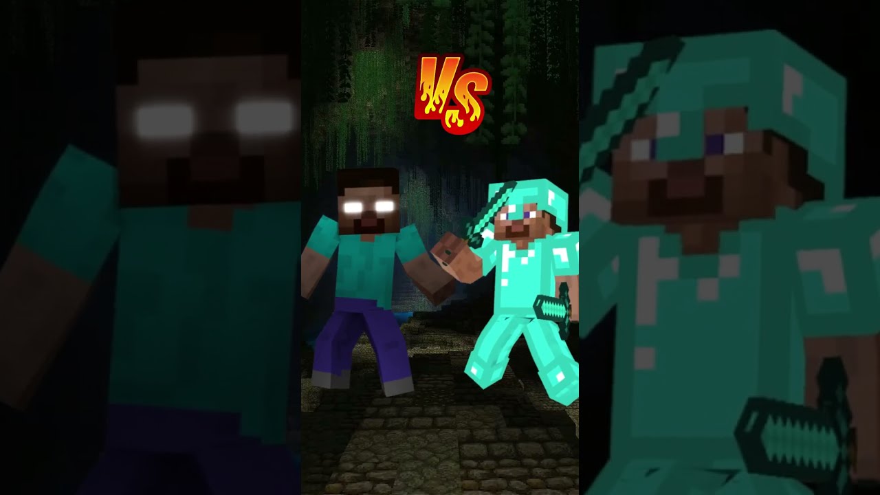 Herobrine vs Steve who is strongest! With God Skin? #minecraft #mcpe # ...