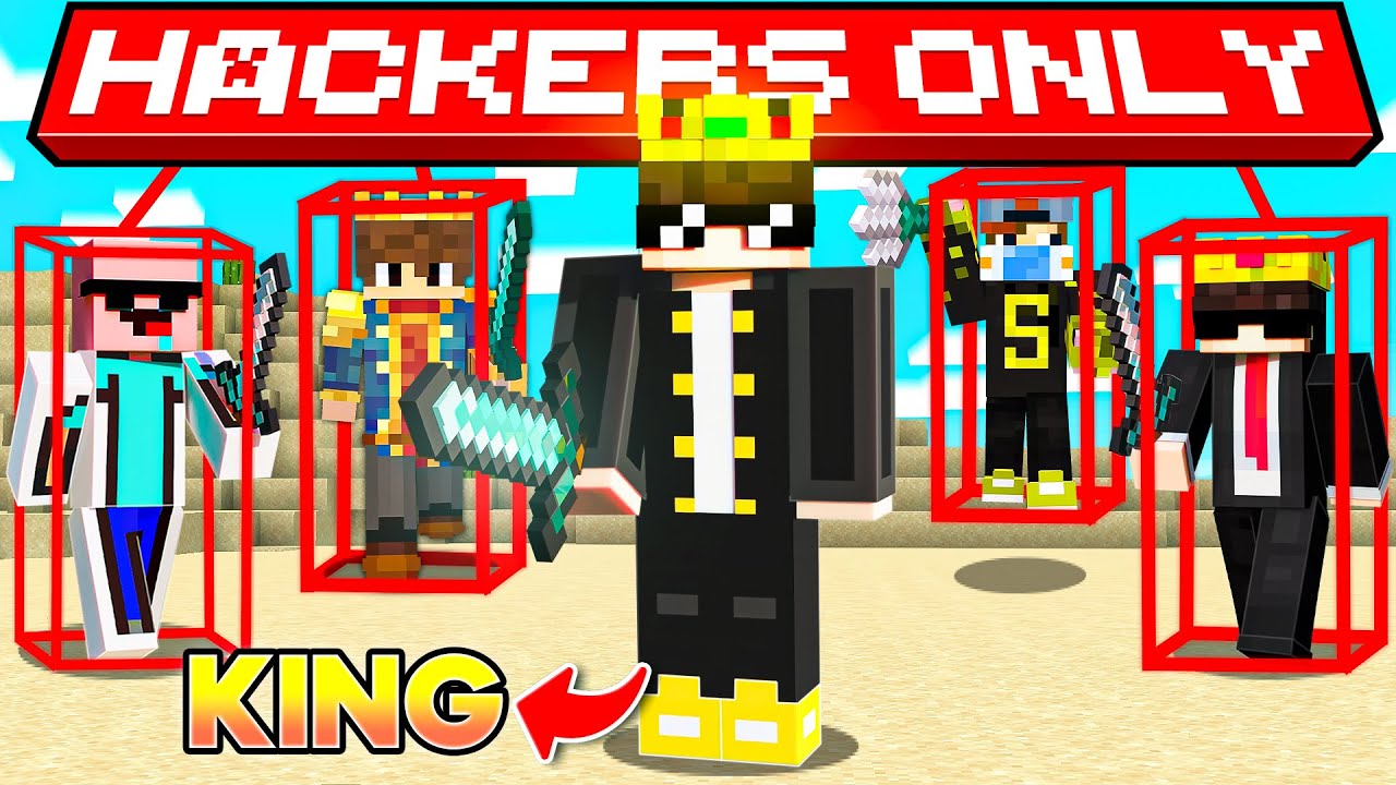 How I Became THE KING of The 'HACKERS ONLY' Server in Minecraft ...
