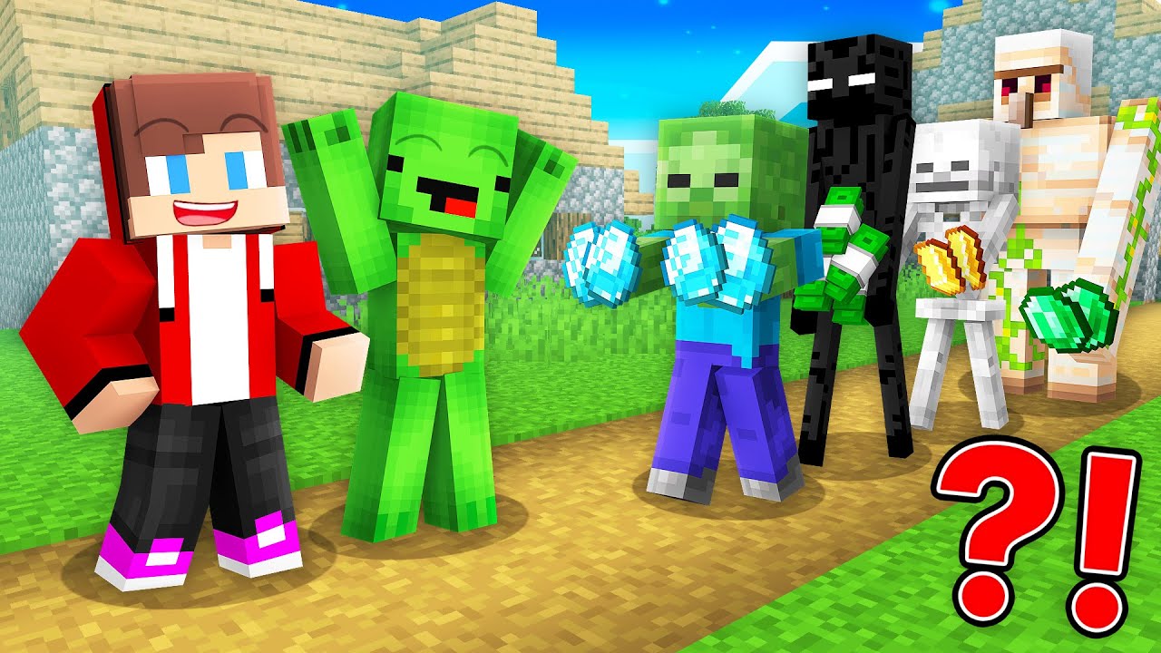 How Mikey and JJ Control Mobs in Minecraft (Maizen) - Minecraft videos