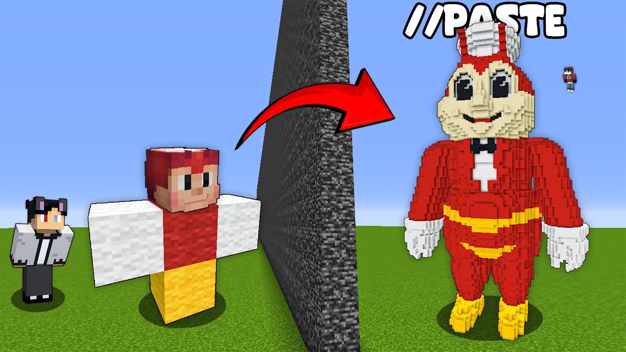 I CHEATED in Minecraft JOLLIBEE BUILD BATTLE with //PASTE - Minecraft ...