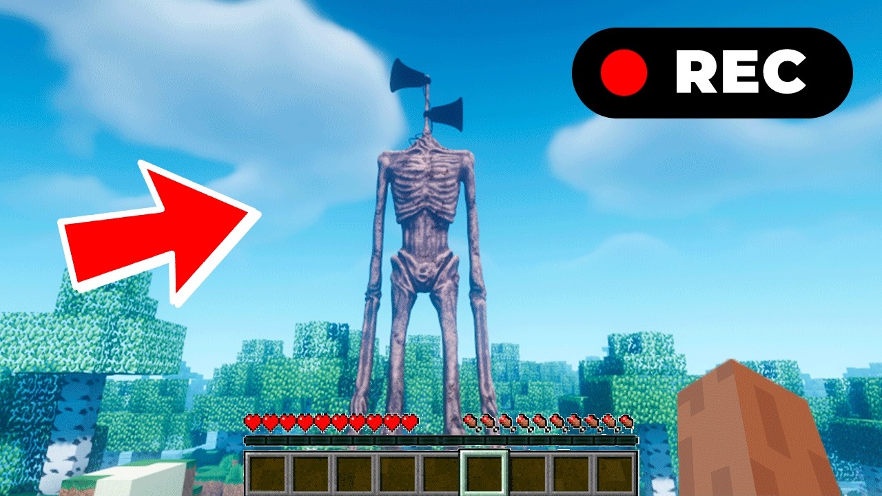 I RECORDED A SIREN HEAD IN MINECRAFT ON CAMERA - Minecraft videos