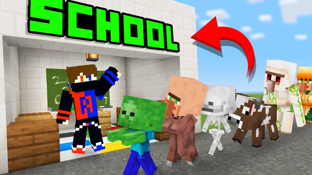 I Started A Monster School in Minecraft - Minecraft videos