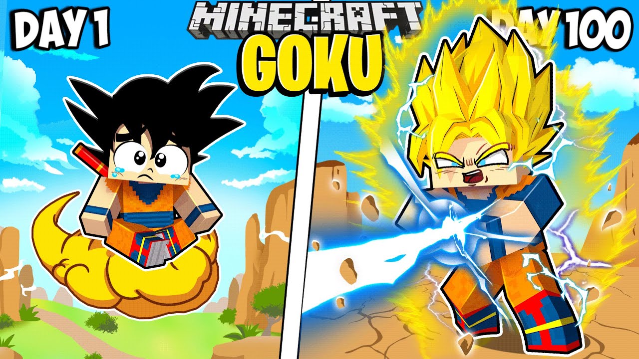 I Survived 100 Days as GOKU in Minecraft - Minecraft videos