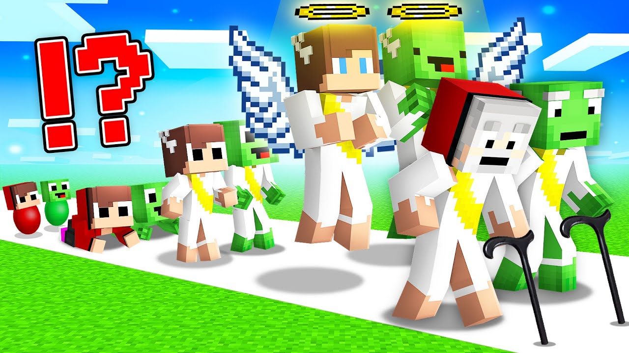 JJ and Mikey ANGEL Cycle : Birth to Death in Minecraft Maizen ...