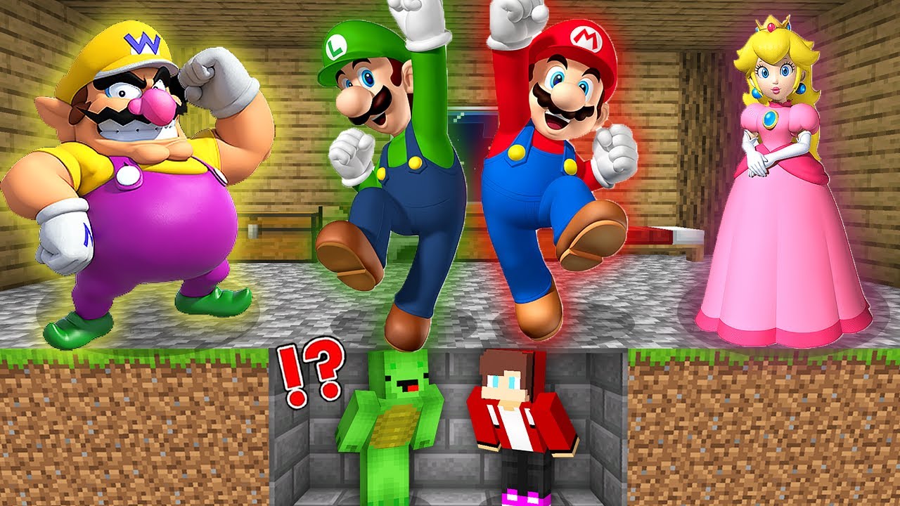 JJ and Mikey HIDE From MARIO in Minecraft Maizen Security House - Minecraft videos