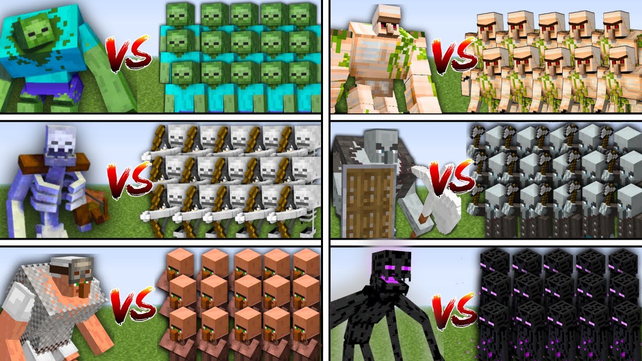 MUTANT MOBS vs 100 MOBS in Minecraft Mob Battle - Minecraft videos