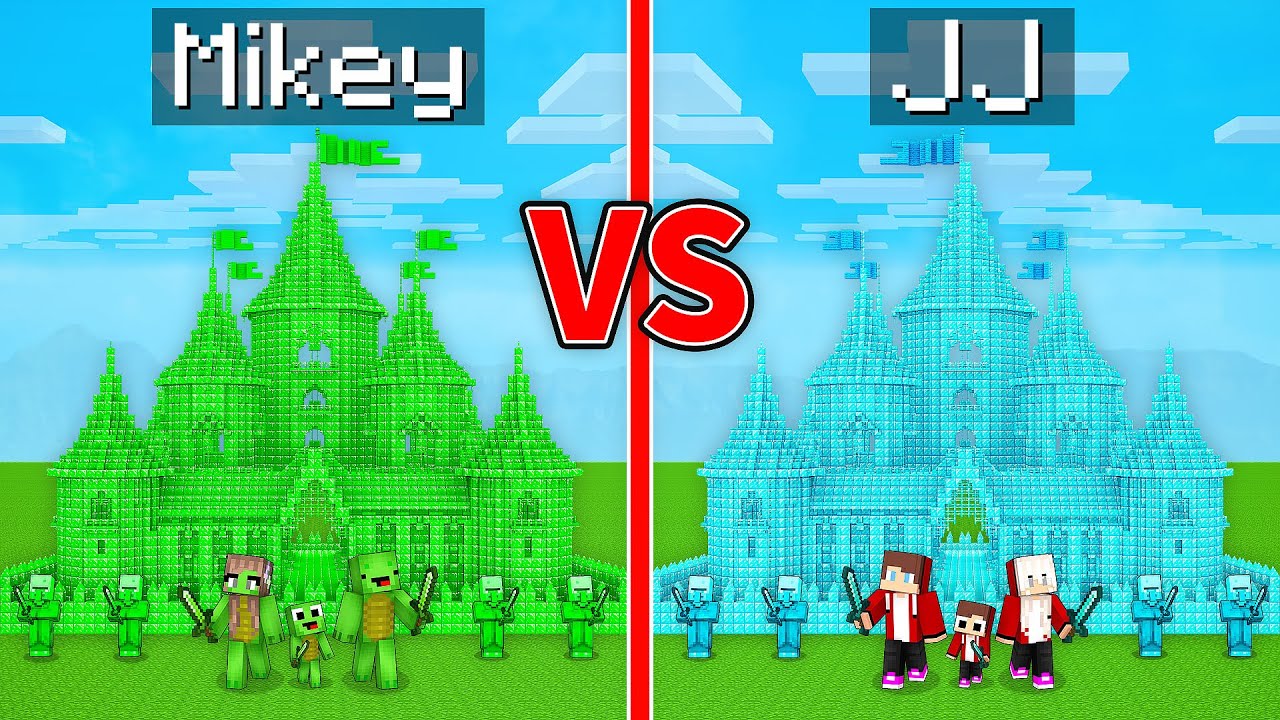 Mikey Family EMERALD vs JJ Family DIAMOND Kingdom in Minecraft (Maizen) - Minecraft videos