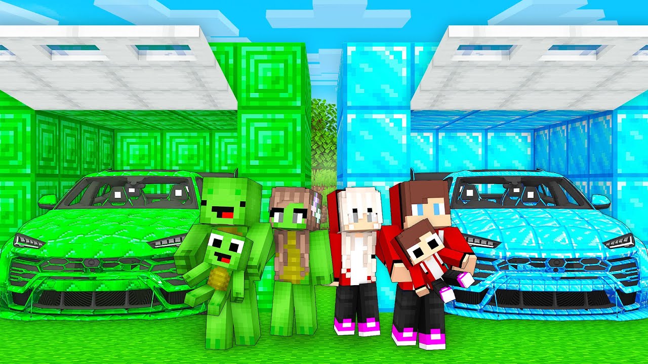 Mikey Family EMERALD vs JJ Family DIAMOND Super Car in Minecraft ...