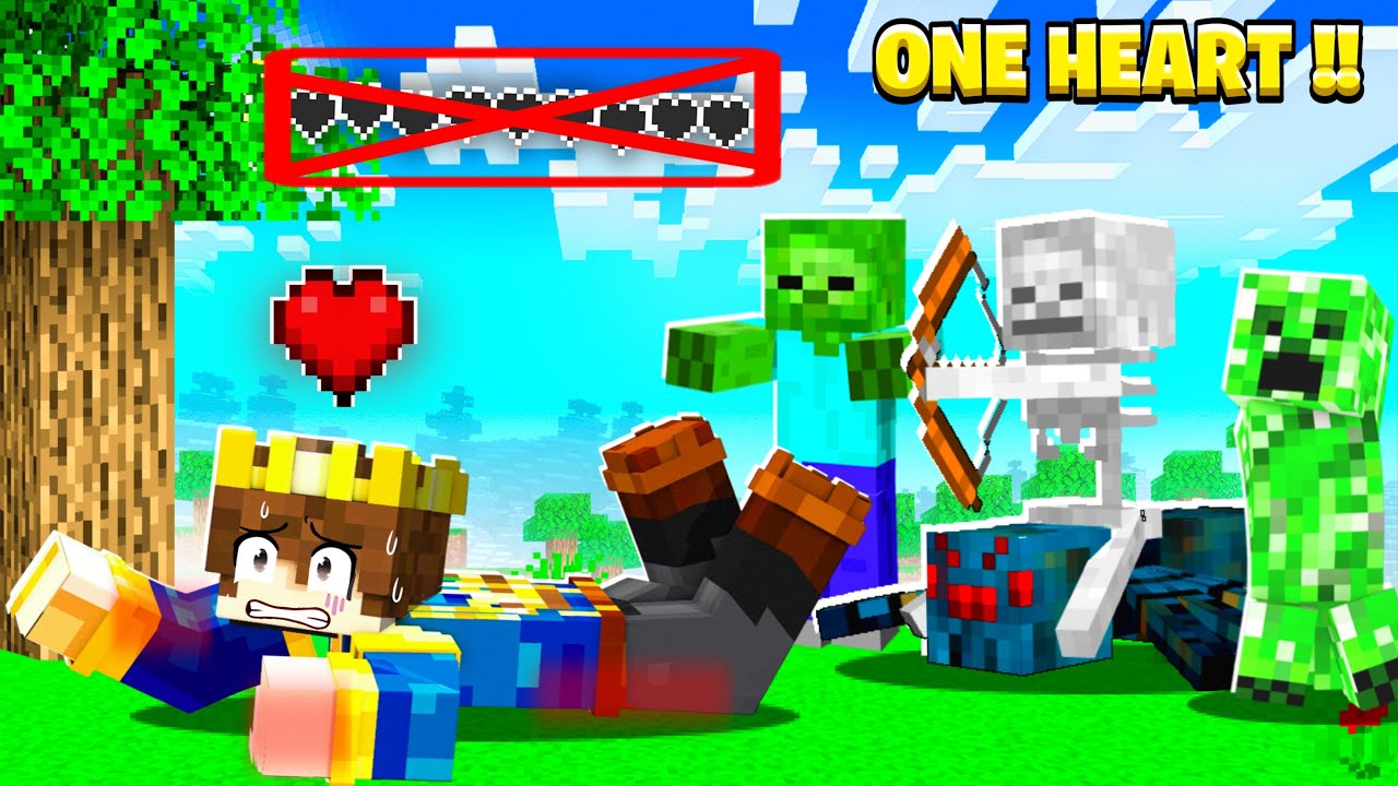 Minecraft But I Have ONLY 1 HEART !! - Minecraft videos