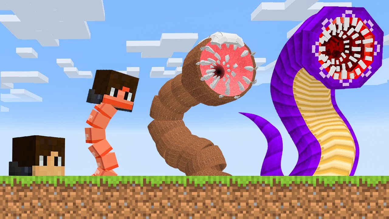 Minecraft, But You turn into a WORM! - Minecraft videos
