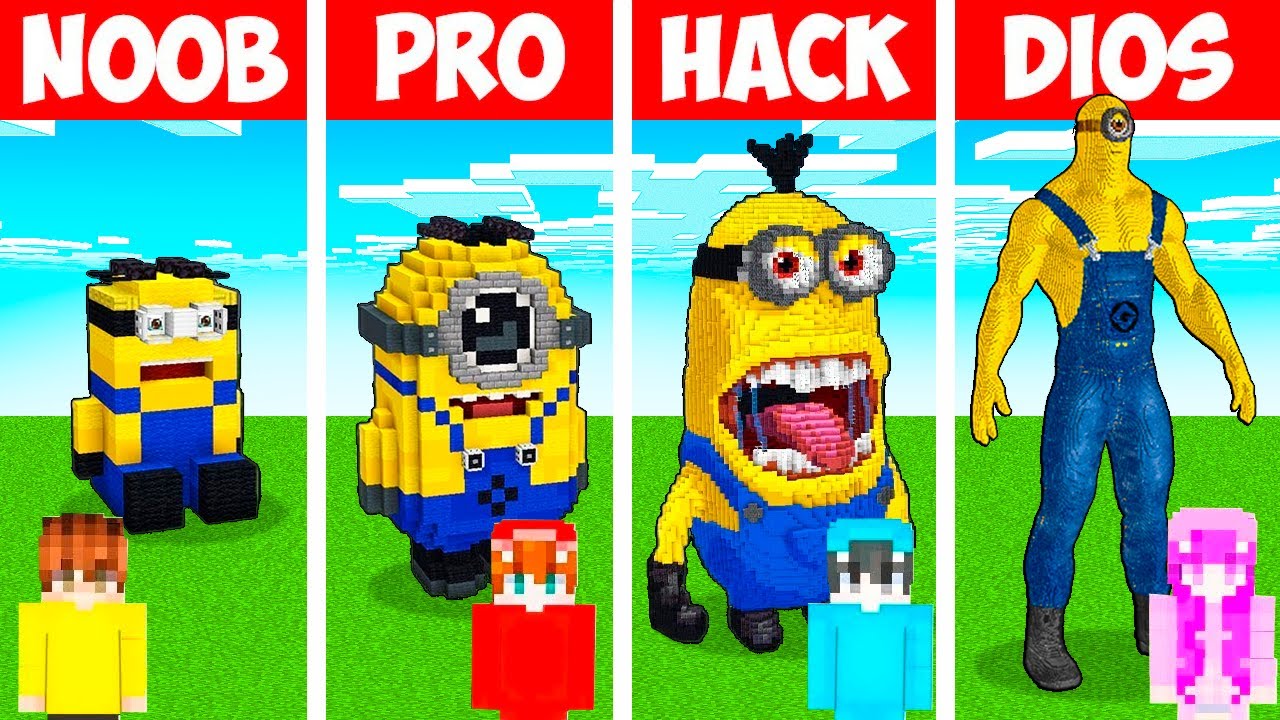Minecraft NOOB vs PRO: Estatua de MINIONS con Base Secreta - Minecraft ...