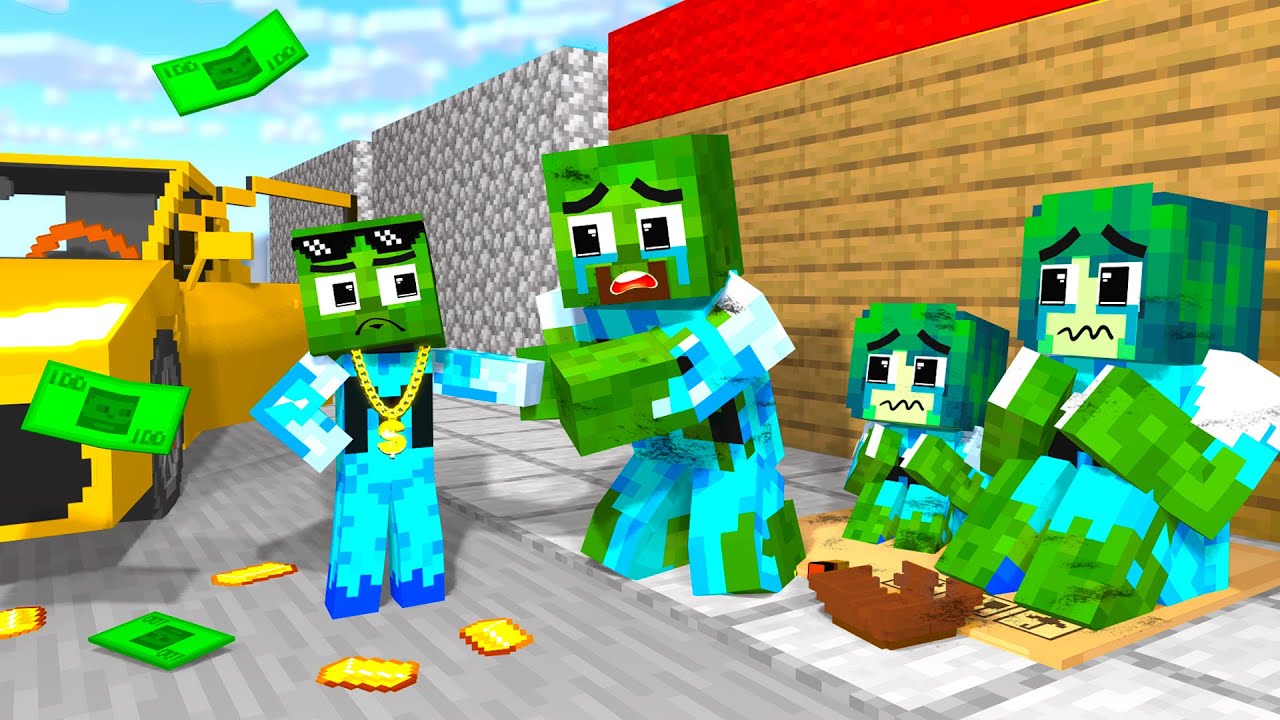 Monster School : Should RICH Zombie Save His POOR Family? - Minecraft ...