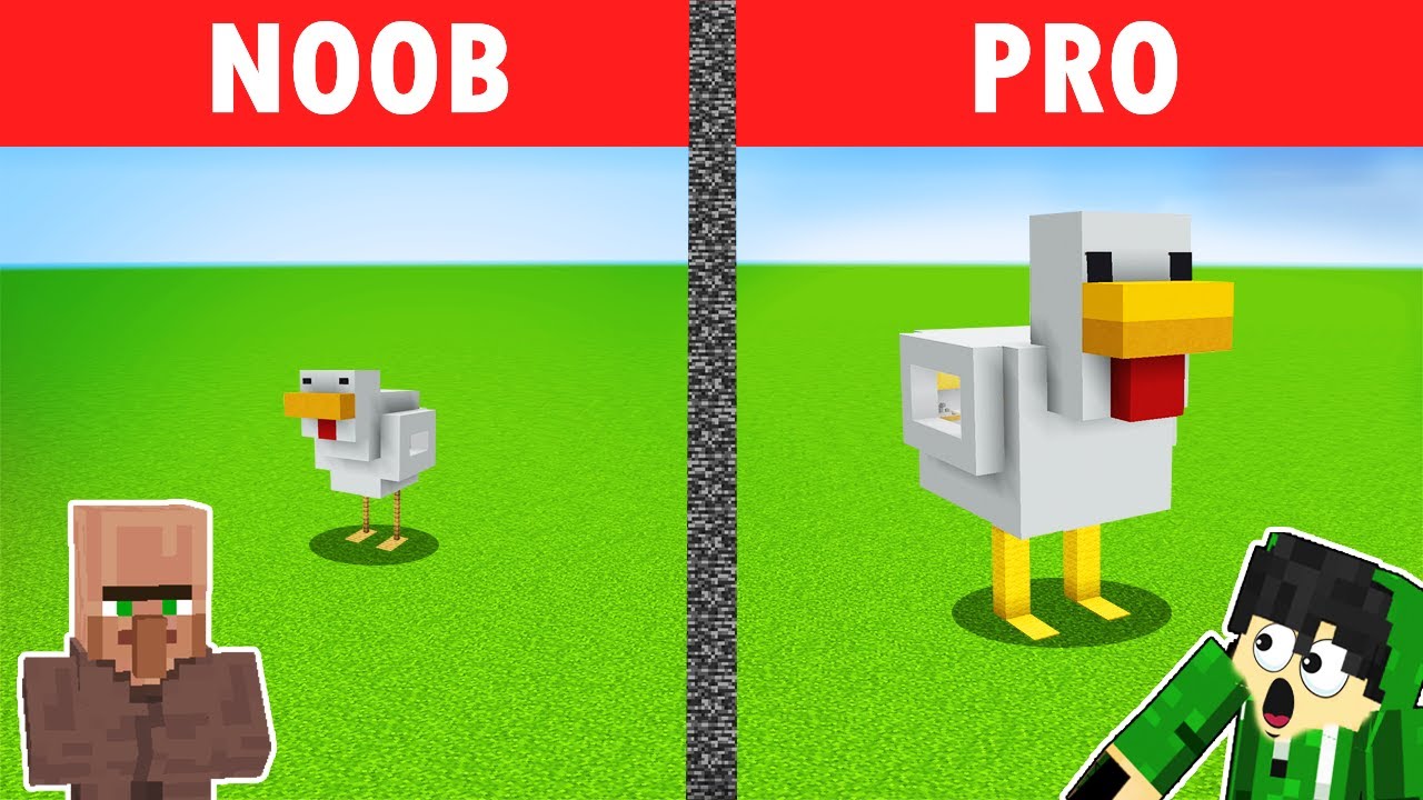NOOB VS PRO: Giant Chicken House BUILD CHALLENGE | Minecraft TAROPA ...