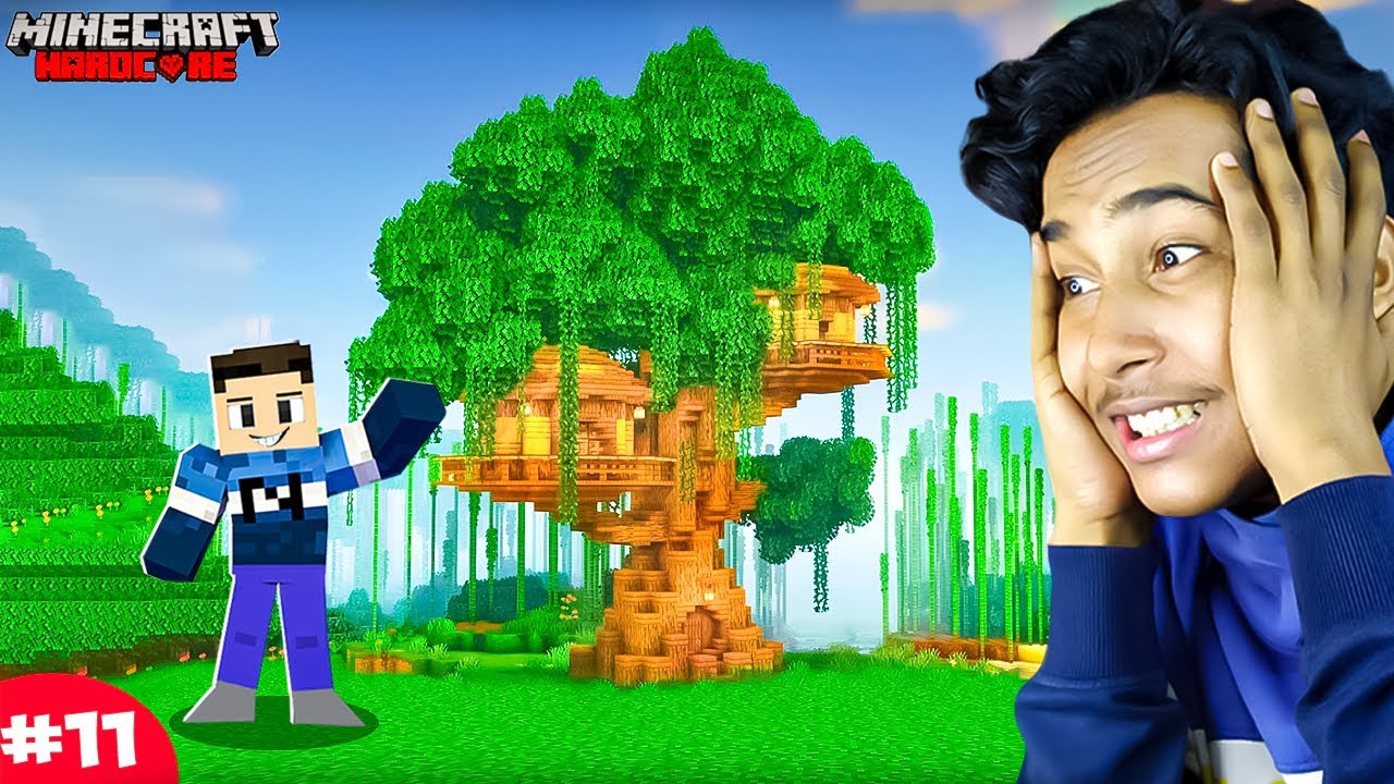 Building Big Tree House in Minecraft Hardcore - Part 11 - Minecraft videos