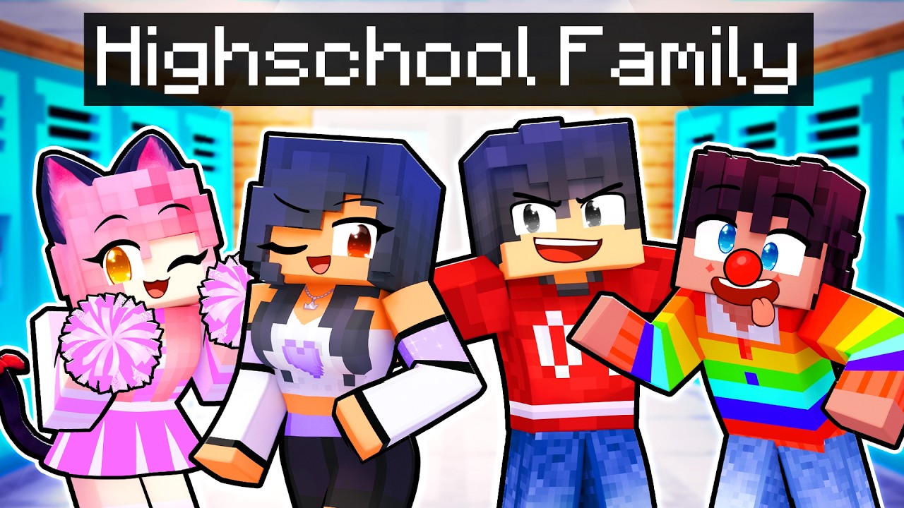 Having a HIGHSCHOOL FAMILY in Minecraft! - Minecraft videos