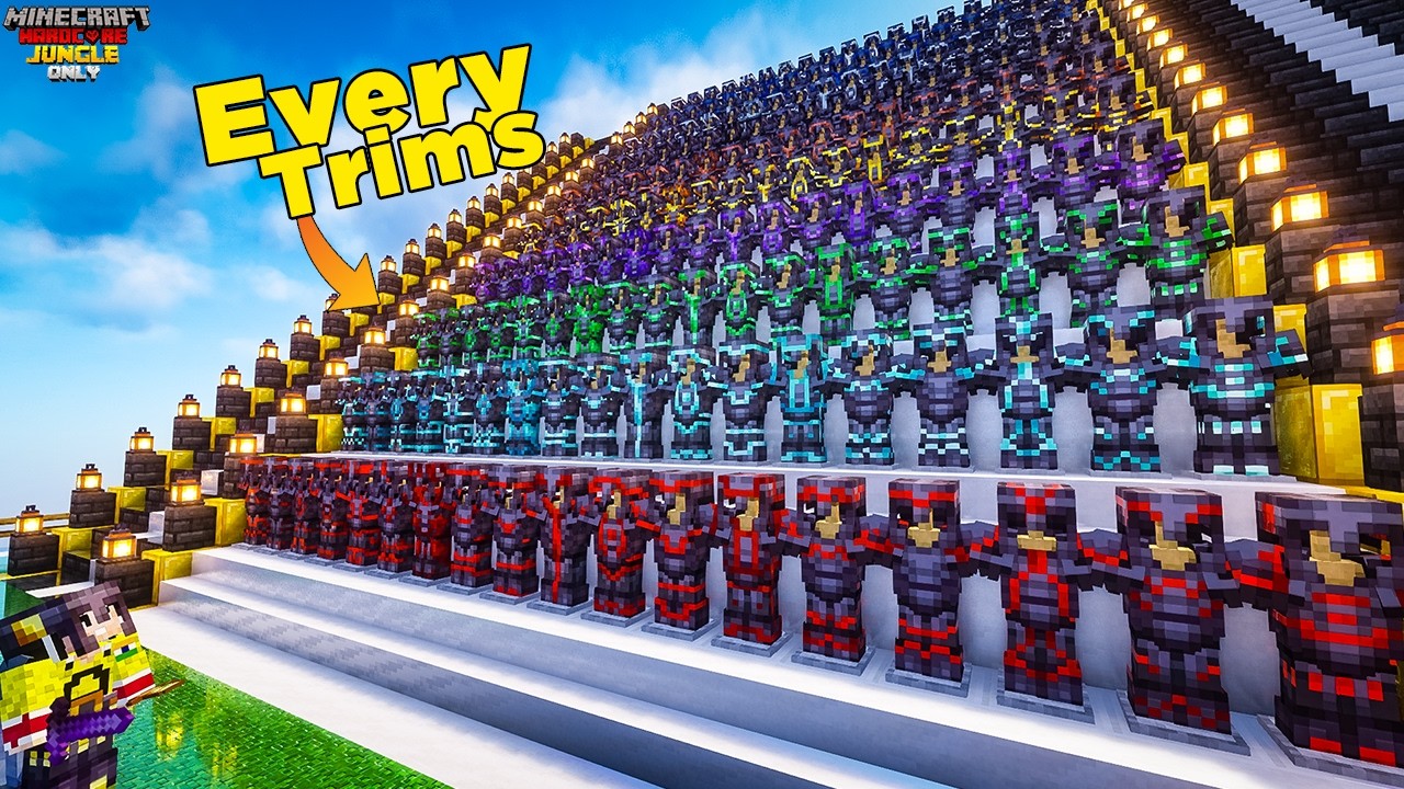 I Collect All Trims In Minecraft Hardcore ! ( HINDI ) - Minecraft videos