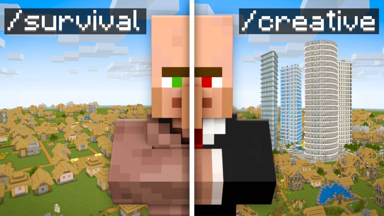 I Gave Creative Mode to 'VILLAGERS' for 24 Hours in Minecraft ...