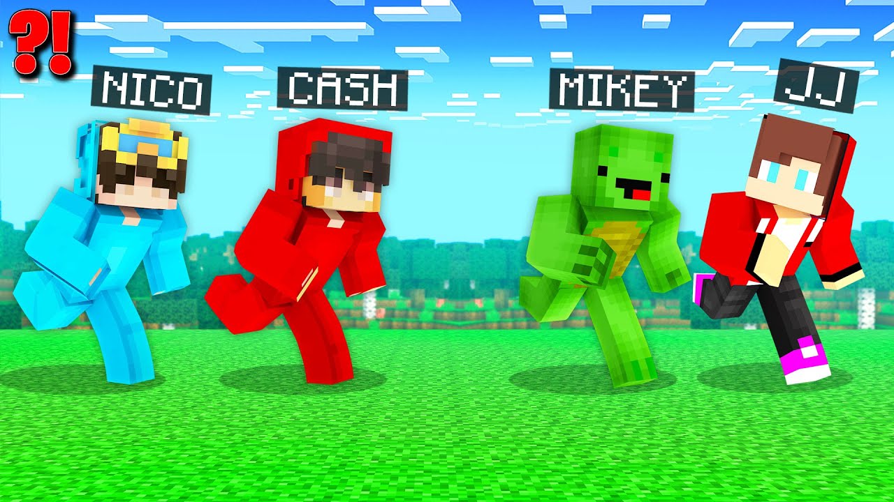 JJ and Mikey Speedrunners vs Cash and Nico Hunters Survive Battle in Minecraft Maizen ...