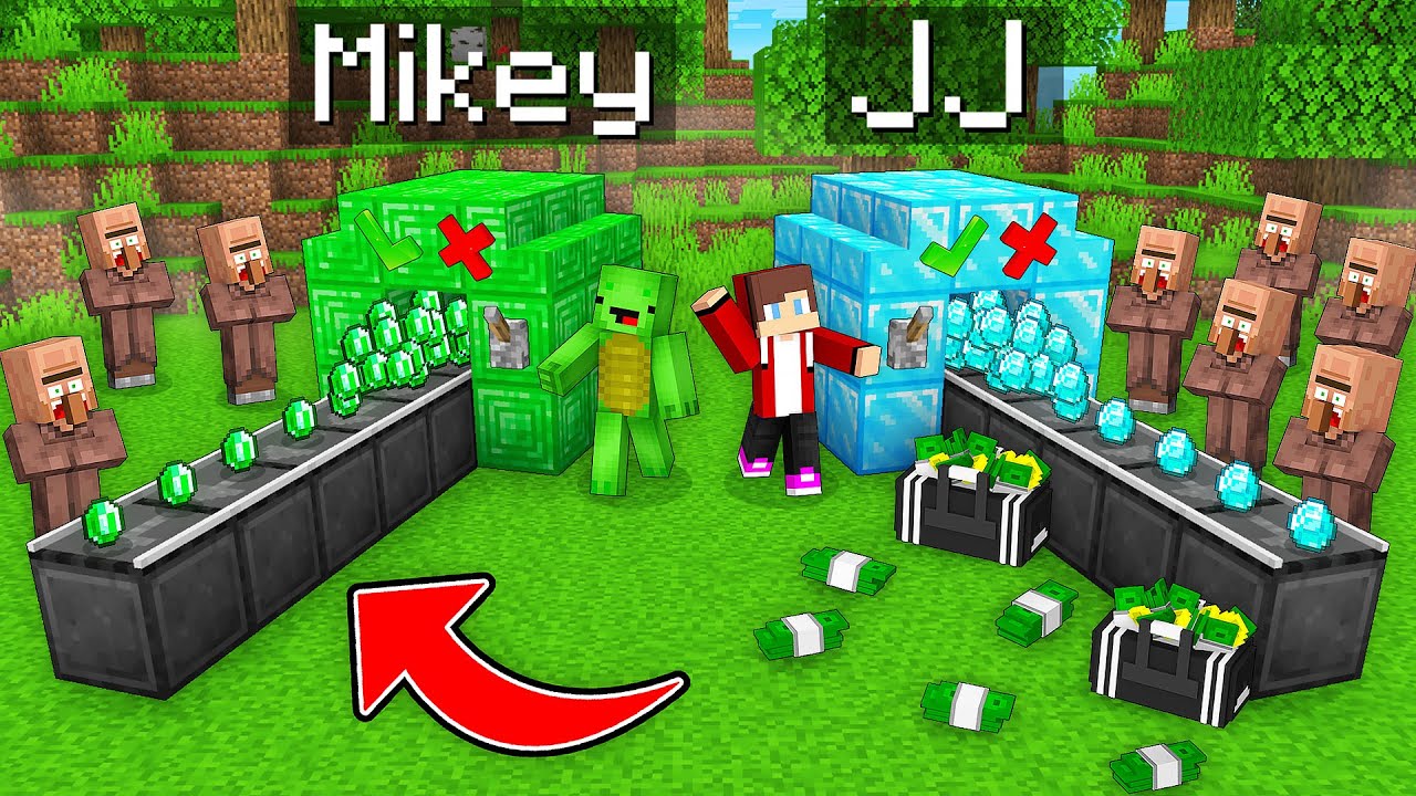 Mikey EMERALD vs JJ DIAMOND Factory Survival Battle in Minecraft (Maizen) - Minecraft videos