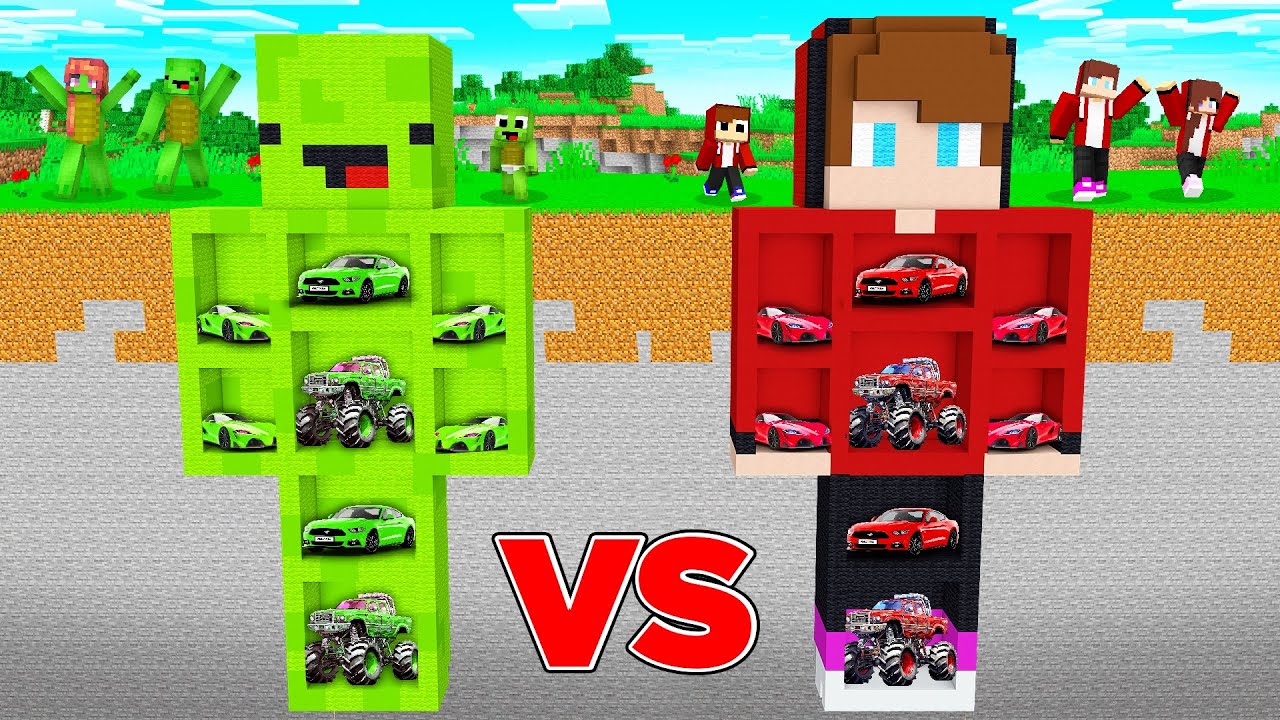 Mikey Family vs JJ Family BASE WITH CARS Battle in Minecraft (Maizen ...