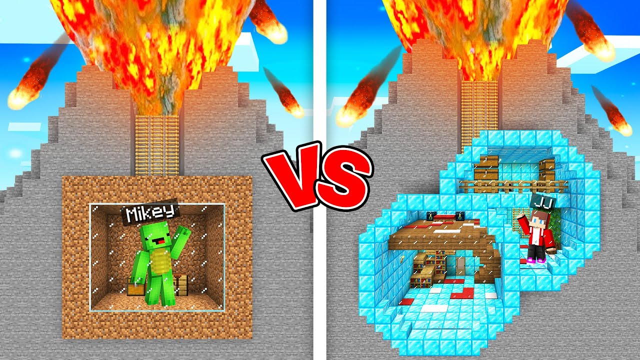 Mikey POOR vs JJ RICH House Inside Volcano Survival Battle in Minecraft (Maizen) - Minecraft videos