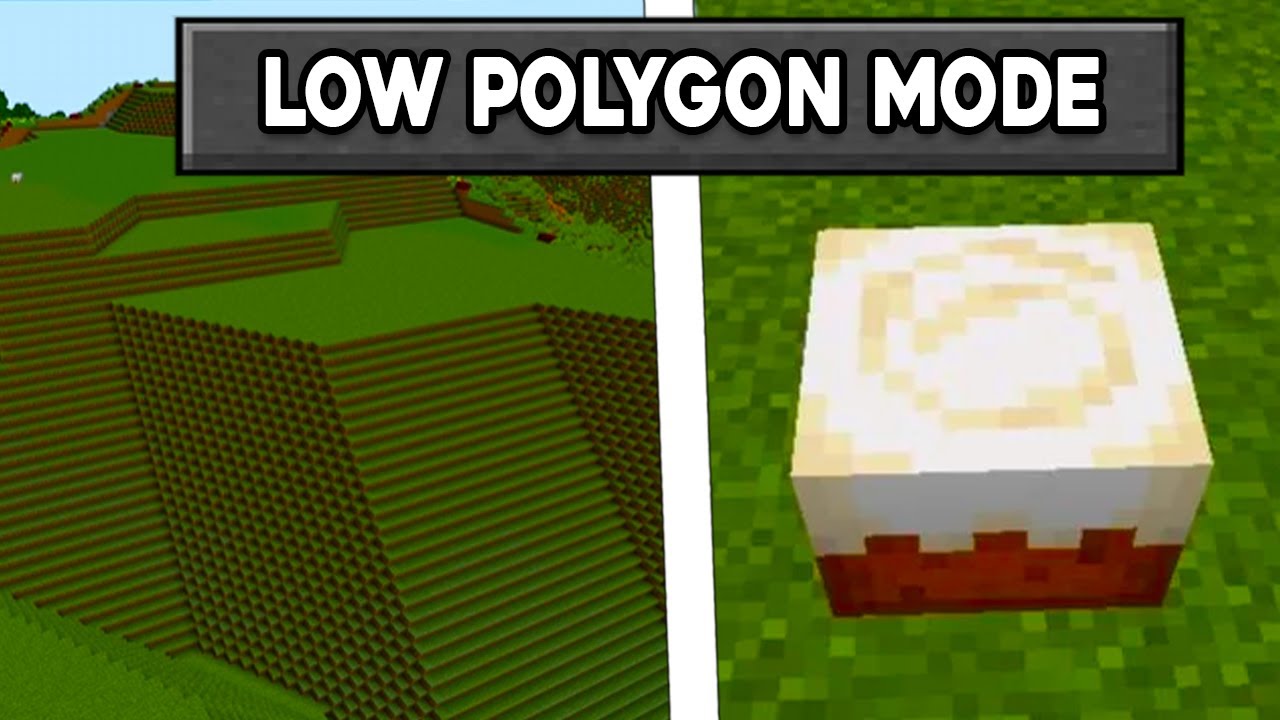Playing Minecraft in Low Polygon Mode - Minecraft videos