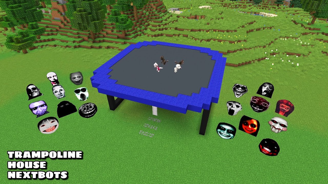 SURVIVAL TRAMPOLINE HOUSE WITH 100 NEXTBOTS in Minecraft - Gameplay ...
