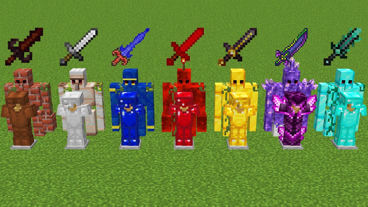 which ore sword golem armor is better in Minecraft? experiment ...
