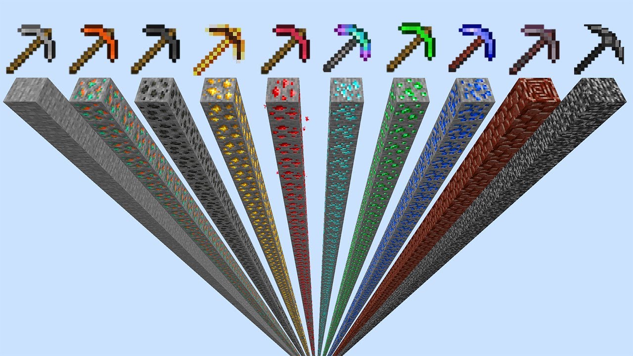 which ore tool pickaxe is faster in Minecraft speedrun? - Minecraft videos