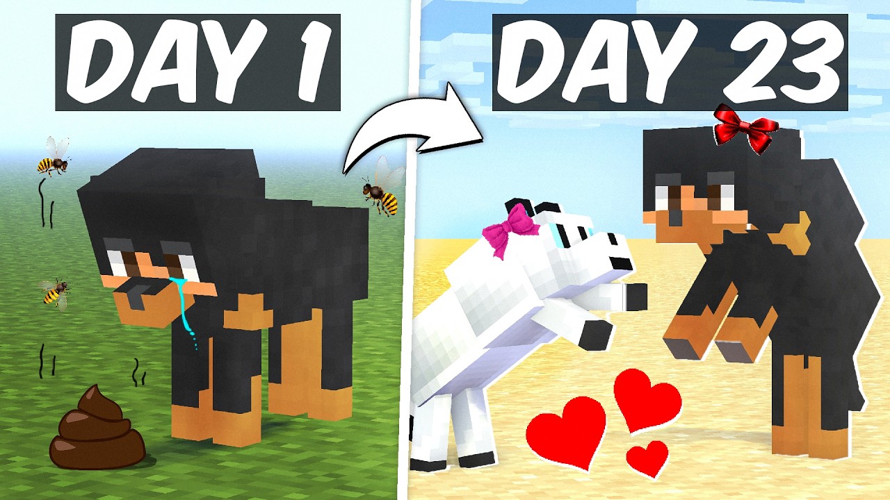 A Day in a Life of a Dog in Minecraft... - Minecraft videos