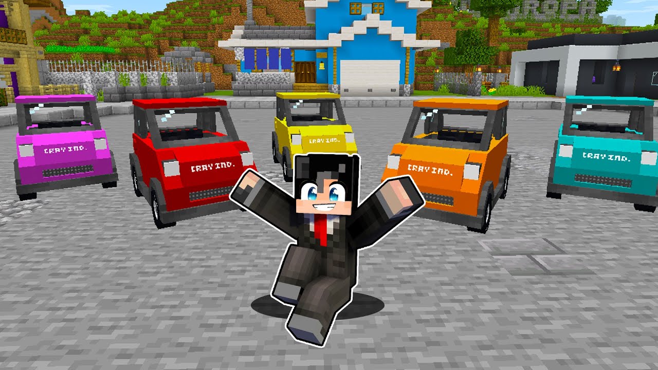 BUYING all Colorful Cars in Minecraft! - Minecraft videos