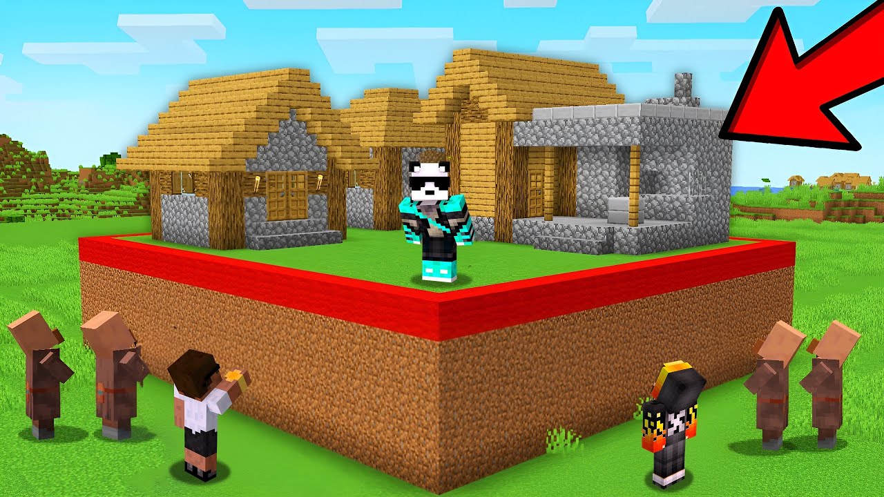 Best of My Friends SPLIT The Village Into a SQUARE in Minecraft ...