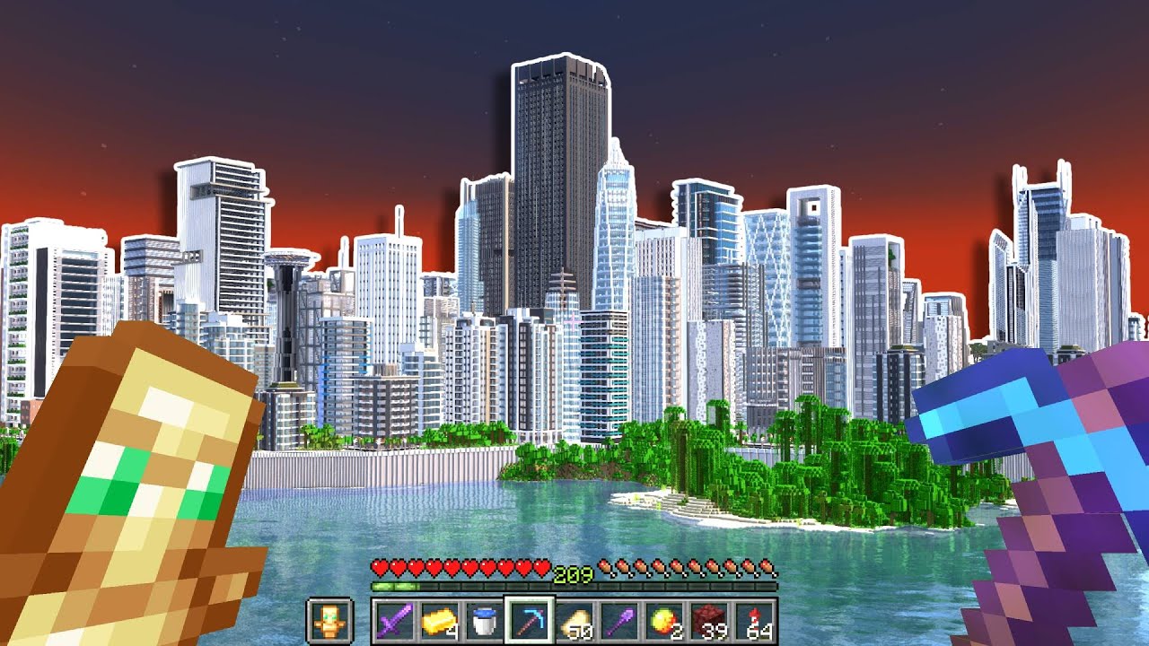 How I Built a MEGA City in Minecraft Survival - Minecraft videos