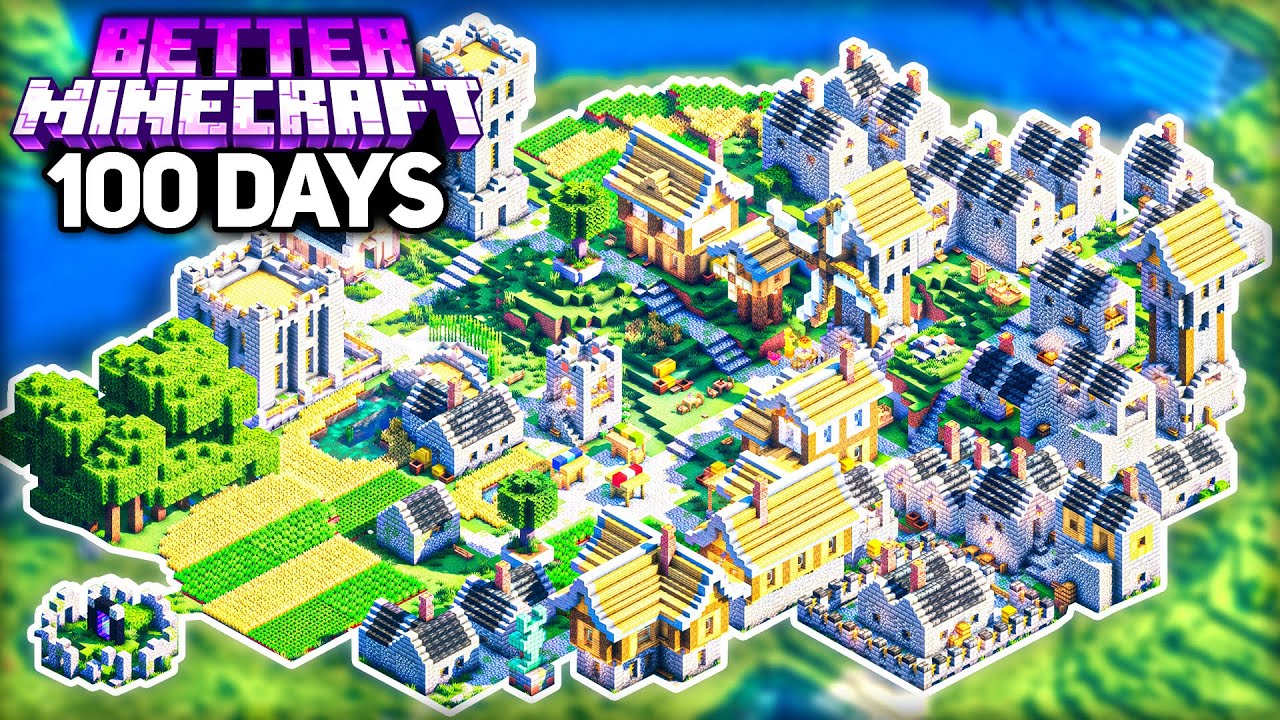 I Survived 100 Days BUILDING A CITY in Better Minecraft Hardcore - Minecraft videos