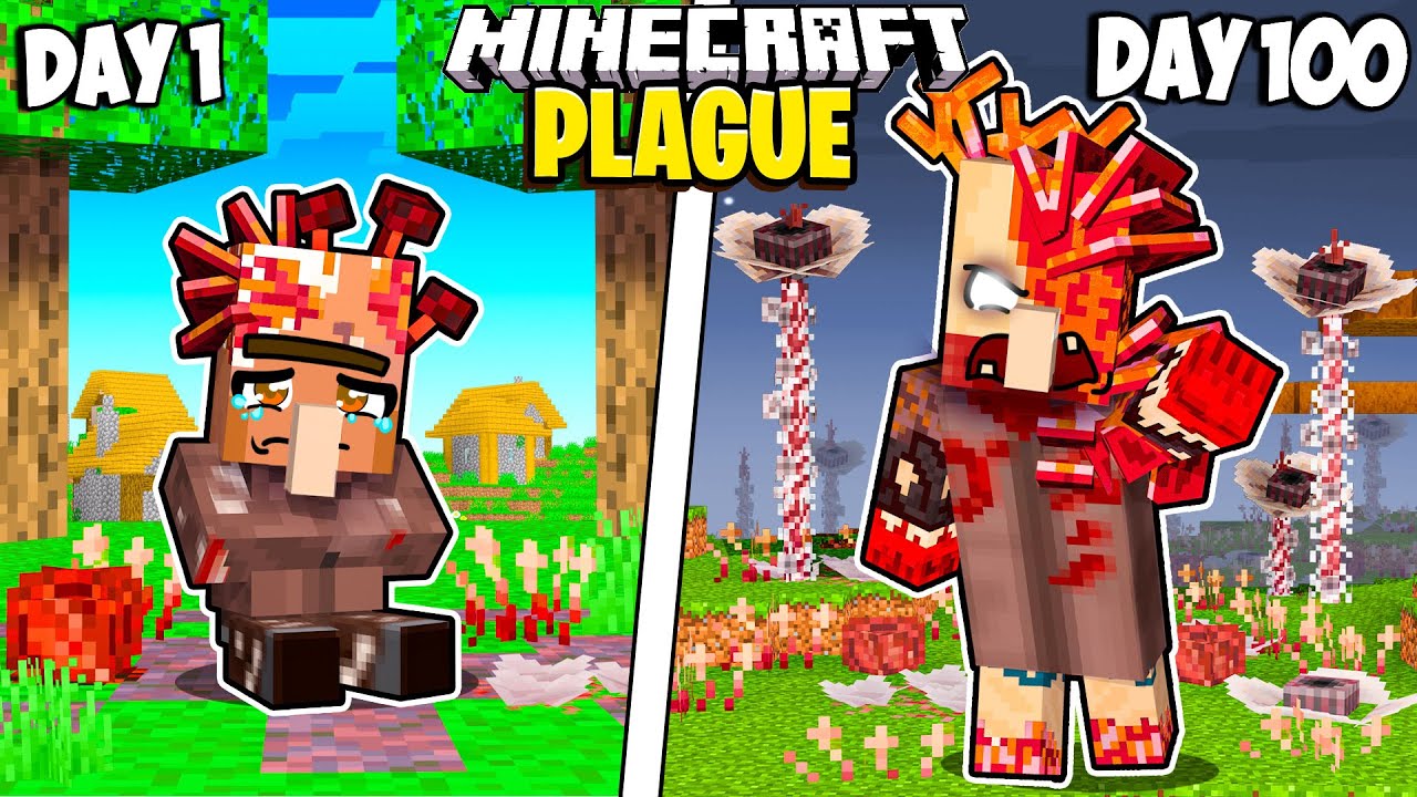 I Survived 100 Days with a PLAGUE in Minecraft - Minecraft videos